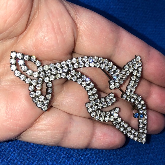 Jewelry | 3 Clear Blue Rhinestone Fish Shark Pin Vintage | Poshmark